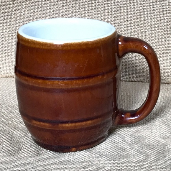 Vintage | Dining | Vintage Heavyweight Hall Stoneware Brown Barrel Mug ...